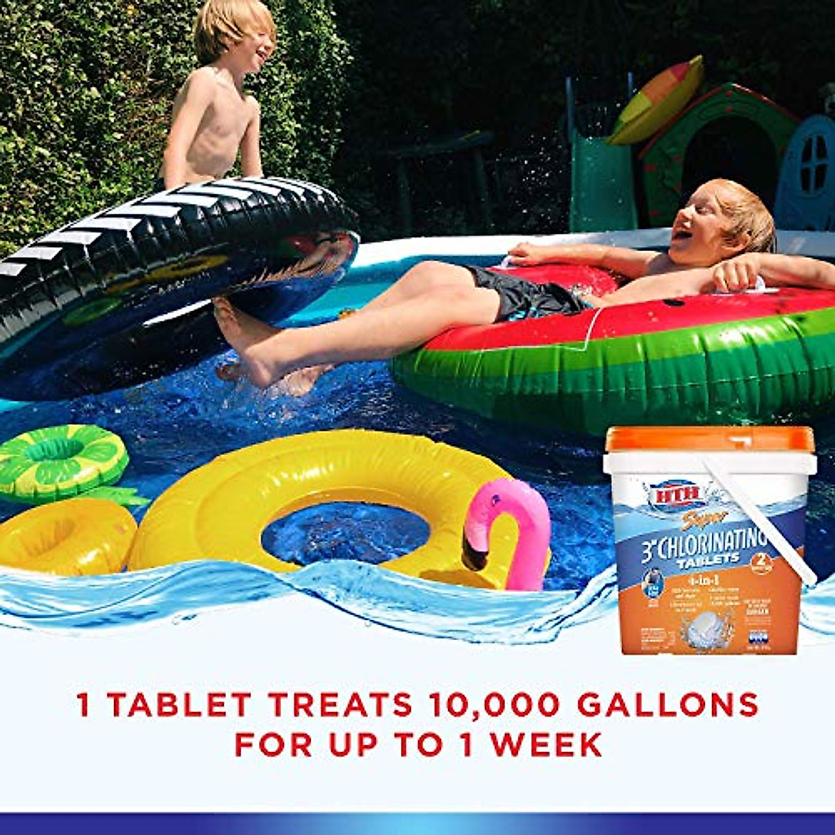 HTH 42037 Super 3" Chlorinating Tablets Swimming Pool Chlorine, 8 lbs