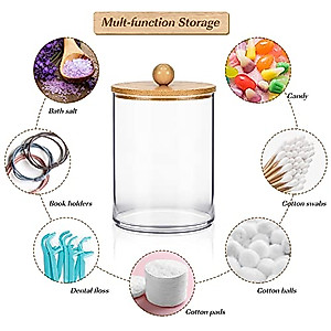 SGHUO 3 Pack 10oz Acrylic Qtip Holder Dispenser