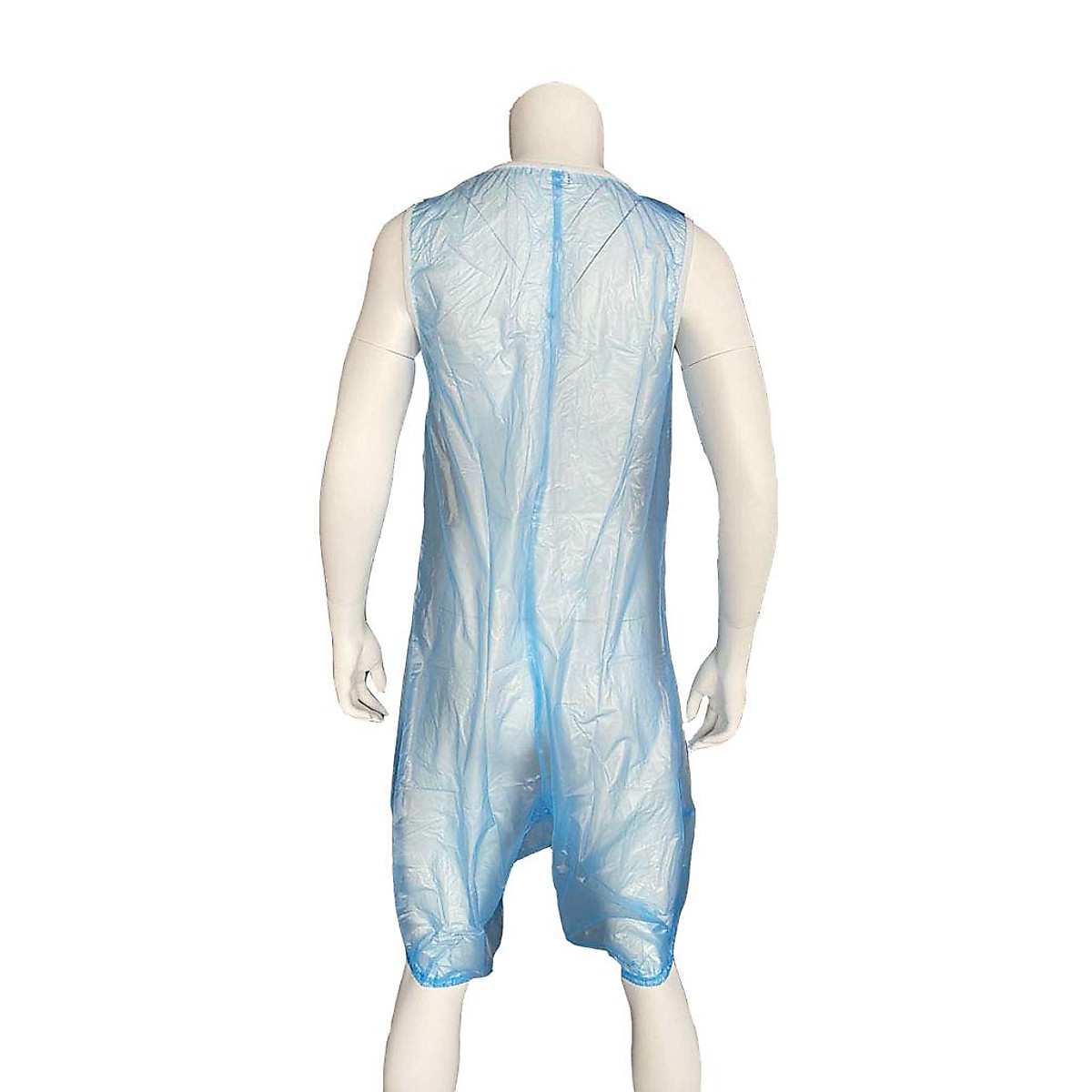 Haian PVC AB Unisex Snap Through Crotch Romper (Large, Transparent Blue)