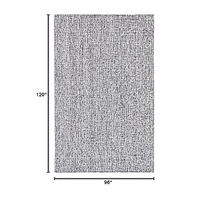 SAFAVIEH Abstract Collection Area Rug - 8' x 10', Black & Ivory, Handmade Wool, Ideal for High Traffic Areas in Living Room, Bedroom (ABT468Z)