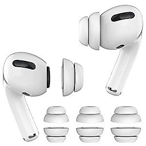 3 Pairs (Double Flange) Ear Tips Compatible with AirPods Pro 1st and 2nd, S/M/L Silicone (Fit in Case) Flexible Noise Reduce Earplug Earbuds Eartips Compatible with AirPods Pro 2 and 1 - White
