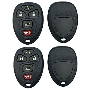 Replacement Keyless Entry Remote Key Fob Shell Case Fit For Suburban Tahoe Traverse/GMC Acadia Yukon/Cadillac Escalade SRX/Buick Enclave/Saturn Outlook 2007 2008 2009 2010 (Black Pack 2)