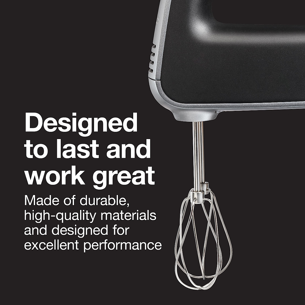 Proctor Silex 5-Speed + Boost Electric Hand Mixer with Powerful 1.3 Amp DC Motor For Effortless Mixing & Consistent Speed in Thick Ingredients, Slow Start, Silver (62501)