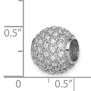 Jewelry Stores Network Sterling Silver CZ Bead Chain Slide Pendant