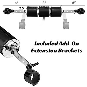 GoHawk RD8 Gen.2 Waterproof Bluetooth Motorcycle Stereo Speakers 7/8-1.25 in. Handlebar Mount MP3 Music Player Audio Amplifier System Scooter Bike ATV, AUX in, USB, FM Radio