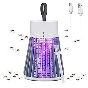 Bug Zapper for Indoor & Outdoor - Rechargeable Mosquito and Fly Killer with LED Light, Portable Electric Mosquito Zapper for Home Bedroom Camping, Mosquito Trap Up to 6 Hours of Battery