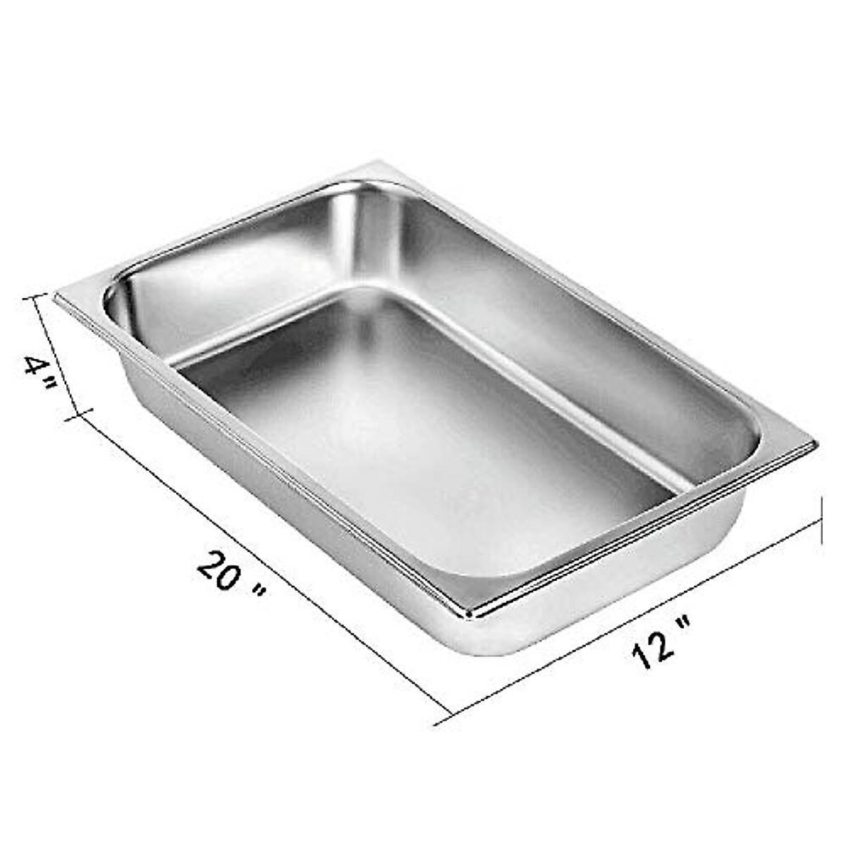 4 Pack Stainless Food Pan 4inch Deep Full Size Steam Table Pan Hotel Buffet Food Holder, Hotel Pan Steam Table Pan with Lids Anti-Jam Hotel Food Pans (4-Pack Hotel Pan)