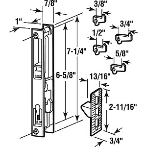Prime-Line C 1148 Chrome Diecast Sliding Door Handle Set with Wood Pull, fits Acorn Doors (Single Pack)