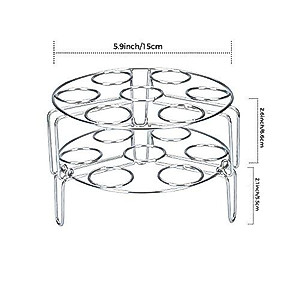 Kspowwin 2 Piece Upgraded Version Stackable Stainless Steel Egg Steamer Rack for Instant Pot Accessories and Pressure Cooker
