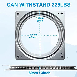 ZHENGO Lazy Susan Hardware 6 Inch, Turntable Hardware,Square Bearing Plate for Serving Trays, Granite, Tabletop Disc, Wood Planks, Kitchen Storage Racks and More, 500lbs Capacity, 4Pack Steel LAHA-23
