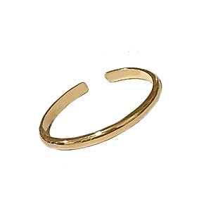 Toe Ring | 1mm Half Round 14k Gold Fill Adjustable Toe Ring | Simple Unisex Design