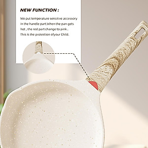 Pots and Pans Set - Caannasweis Nonstick Granite Stone Cookware Sets, Induction Frying Pans for Cooking, PFOS PFOA Free, Basic Gray