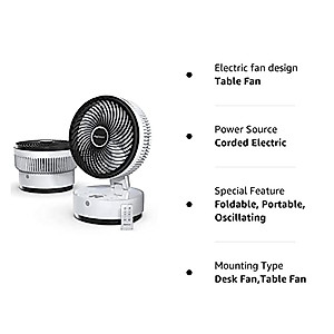Pro Breeze Personal Table Fan with Remote Control, 8” Desk Fan, Powerful Turbo Whisper Quiet Fan Motor, 24 Speeds, 4 Modes & 12 Hour Timer, Table Fan for Bedroom, Tabletop Fan Air Circulator