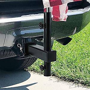 Hitch Mount Flagpole Holder, Denforste Flagpole Hitch Flag Pole with Anti-Wobble Screws, Flag Hitch Mount Universal for 2 inches Receiver, for Jeep, SUV, RV, Pickup, Truck, Camper, Trailer