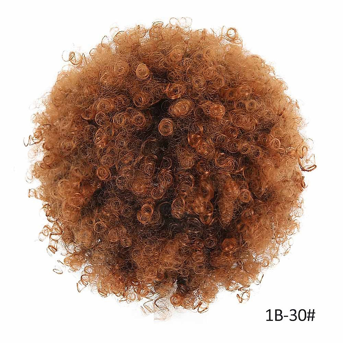 LEOSA High Puff Afro Ponytail Drawstring Short Afro Kinky Curly Pony Tail Clip in on Synthetic Curly Hair Bun Made of Kanekalon Fiber Puff Ponytail Wrap Updo Hair Extensions with Clips (T1B/30)