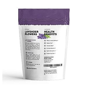 Dried Lavender Flowers for Tea and Soap Making (4oz) - Kate Naturals. USDA Organic Dried Flowers From Lavender Plant for Lavender Tea & Lemonade. Culinary Lavender and Edible Lavender Buds.