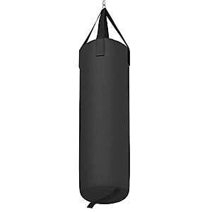 Everlast MMA 70 Pound Polycanvas Gym Boxing Punching Heavy Bag with Adjustable Height Chain & Heavy Duty Nylon Straps for Kickboxing & Training, Black