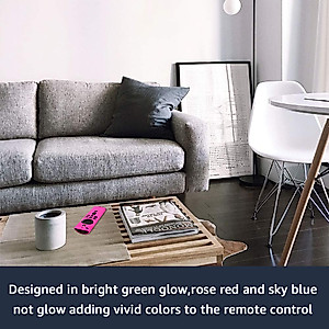 ONEBOM 3 Pack Fire Stick Remote Cover, Case for Firestick 4K / TV 2nd Gen (3rd Gen Pendant Design) Remote Control, Firestick Cover Glow in The Dark (Green Glow & Rose RED+Sky Blue Not Glow)