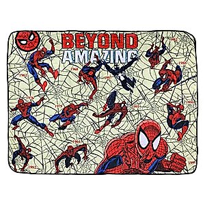 Marvel Spider-Man Beyond Amazing 60th Flannel Fleece Throw Super Soft Lightweight Fleece Blanket 45 x 60 Inches