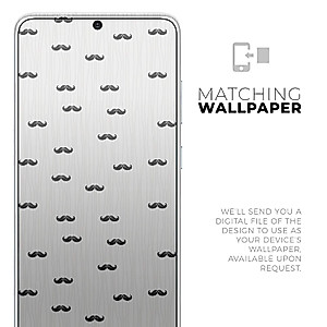 DesignSkinz The Micro Mustache Pattern Protective Vinyl Decal Wrap Skin Cover Compatible with The Samsung Galaxy S20 (Screen Trim & Back Glass Skin)