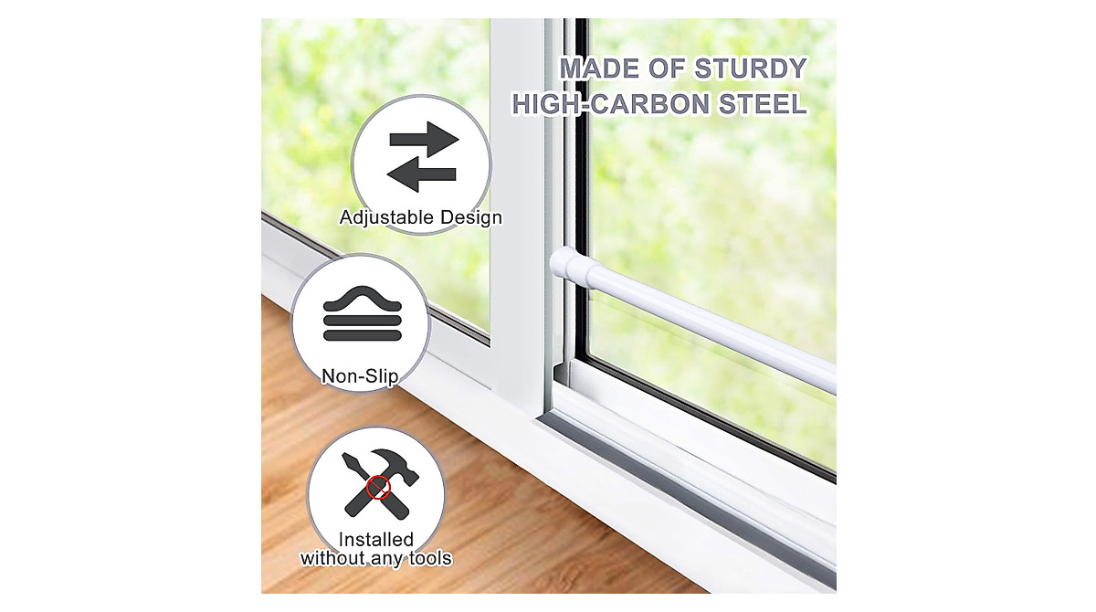 WXJ13 2-Piece Window Security Bar - Adjustable Anti-Theft Security for ...