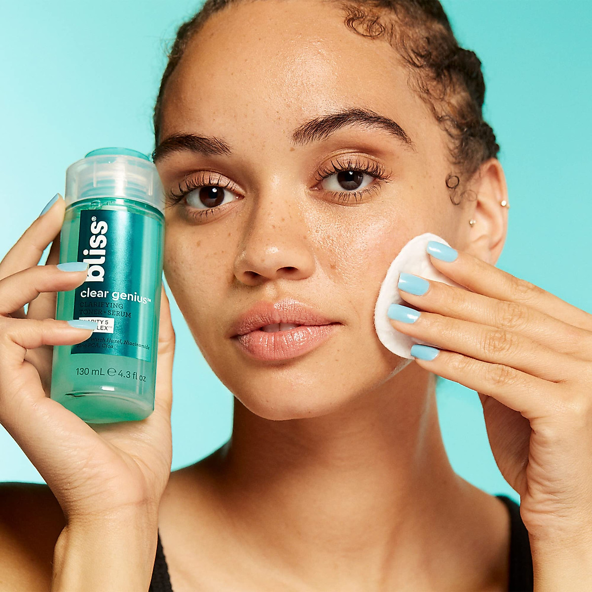 Bliss Clear Genius Clarifying Toner + Serum - 4.3 Fl Oz - Purifies Pores, Tones, Calms & Clears Skin - Salicylic Acid, Niacinamide & Witch Hazel - Clean Paraben Free - Vegan & Cruelty-Free