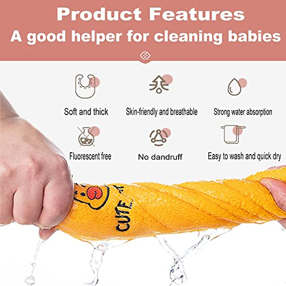 HISHELL 3 Pieces Baby Bibs with Snaps Large Towel Bibs Water Absorbent Bibs Adjustable Toddler Soft Bib for Baby Boy Bibs Over 6 Months for Drooling Feeding Eating (Blue Grey Yellow)