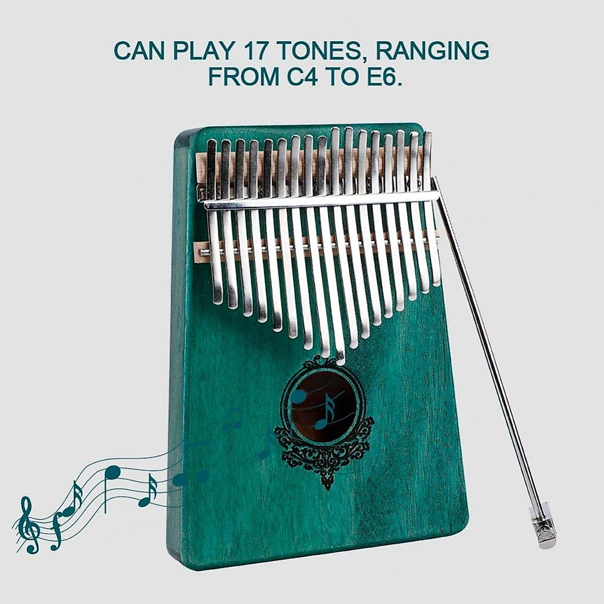 17 Key Thumb Piano with Carry Bag Tune Hammer Portable Handmade African Musical Instrument for Kids Adult Beginners Professionals(Green)