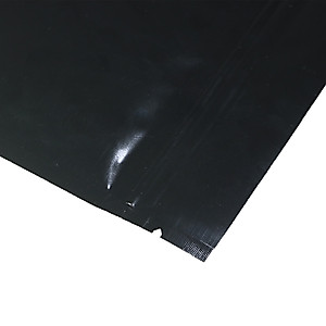 QQ Studio 100 Durable Double-Sided Metallic Foil Flat Style Zip Closure Locking Bag 7.5x10cm (3x4) (Black)