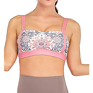 Chisportate Women's Sports Bra Medium Impact Padded Bra Comfort Yoga Bra Workout Tops for Running Gym Activewear