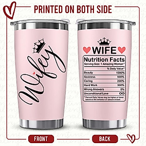 ZAGKOO Mothers Day Gifts for Wife from Husband - Wife Mothers Day Gifts, Wife Birthday Gift Ideas, Anniversary Wedding Romantic I Love You Presents for Wifey, Fiance, Her - To My Wife Pink Tumbler Cup