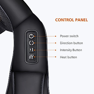 Snailax Shiatsu Neck and Shoulder Massager - Back Massager with Heat, Deep Kneading Electric Massage Pillow for Neck, Back, Shoulder,Foot,Body