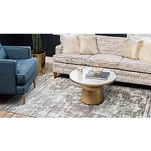 Unique Loom Sofia Collection Area Rug - Salle Garnier (3' 3" x 5' 3" Rectangle, Gray/ Ivory)