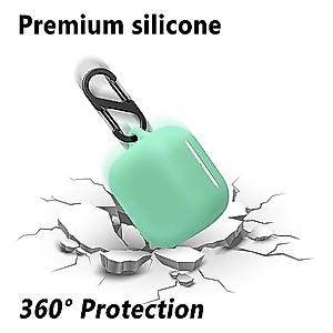 Geiomoo Silicone Case for EchoBuds 2023 Release, Protective Cover with Carabiner (Luminous Green)