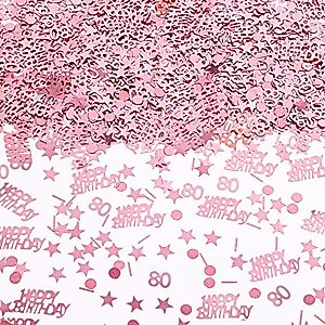 700 Pieces Happy Birthday Confetti Number 80 Metallic Sequins Table Confetti Special Events Cake Confetti Table Scatters Decorations Supplies for Birthday, Anniversary (80th Style)
