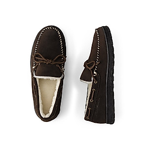 Eddie Bauer Men's Shearling-Lined Moccasin Slipper, Tan 8M