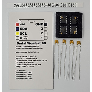 I2C Smart I/O Expander and A/D Converter - Serial Wombat 4B - 4 Pack. Drive Servos, switches, quadrature encoders, UART/I2C Bridge Over I2C Compatible with Arduino