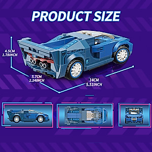 QMAN Building Blocks Racing Car Model Kits Collectible Sports Technic Car Construction Toy Vehicle for Adults Kids Boys Girls Age 6 and up 200+ Pieces VER-7(Yellow)