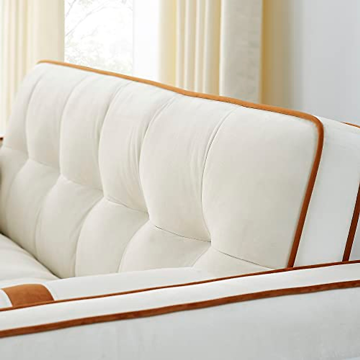 Holaki 55.5" Modern Pull Out Sleep Sofa Bed,Convertible Velvet Sofa Bed 2 Seater Loveseats Sofa Couch with Side Pockets, Adjsutable Backrest and Lumbar Pillows for Apartment Office Living Room(Beige)