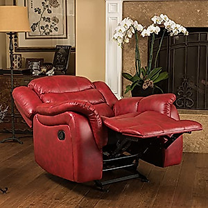 Christopher Knight Home Hawthorne Glider Recliner, Leather, Oxblood Red