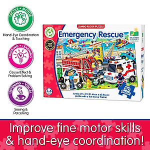 The Learning Journey: Jumbo Floor Puzzles - Emergency Rescue - Extra Large Puzzle Measures 3 ft by 2 ft - Preschool Toys & Gifts for Boys & Girls Ages 3 and Up