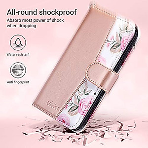 ULAK Case for iPhone SE 3 Wallet 2022, iPhone 8 Wallet, iPhone SE Wallet 2020, iPhone 7 Flip Case, PU Leather Kickstand Card Holder Protective Cover for iPhone 7/8/iPhone SE 2nd 3rd Gen, Rose Gold