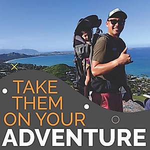 2-in 1 Baby Backpack Carrier - Ergonomic Toddler Hiking/Baby Hiking Backpack Carrier with Removable Bag, Diaper Change Pad, Insulated Pocket + Rain and Sun Hood to Protect Your Child