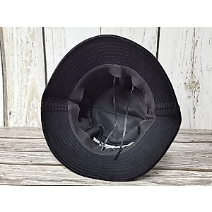 Enodtter Women Want Me Fish Fear Me Embroidered Bucket Hat, Black Embroidery Beach Sun Hat Summer Travel Fisherman Cap