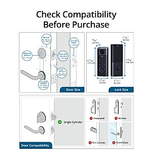 eufy Security S330 Video Smart Lock+S330 eufyCam 3 2-Cam Kit, 3-in-1 Keyless Entry Door Lock, Security Camera Outdoor Wireless, WiFi Door Lock,App Remote Control,Expandable Local Storage up to 16TB