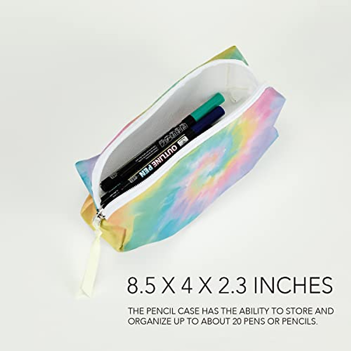 Pencil Pouch Pencil Case Pencil Bag Pen Case Pouch Box Organizer for Teen Girls Boys School Students Women Waterproof Zipper Pouch for Office Supplies Makeup, Boho Tie Dye Art Tie Dye Party Supplies