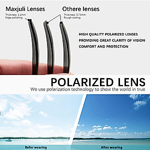 MAXJULI Polarized Sunglasses for Men and Women,UV400 Protection Sun Glasses,Ideal for Driving Cycling and Running 8120（Grey+Grey）