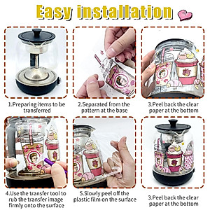 UV DTF Cup Wrap Transfer Stickers for Glass, 9 Sheet Rub on Transfers for Crafting, UV DTF Transfer Waterproof Sticker for 16OZ Libbey Glass Cups Furniture Craft Wood DIY Crafts (Farmhouse Cow)