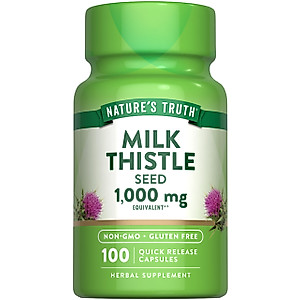 Milk Thistle Extract Capsules | 1000mg | 100 Count | Non-GMO & Gluten Free Supplement | by Nature's Truth