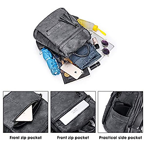 Alovhad Backpack Purse for Women Fashion PU Leather Anti-Theft Shoulder Bag Designer Tassel Rucksack Ladies Tote Handbag (Grey)